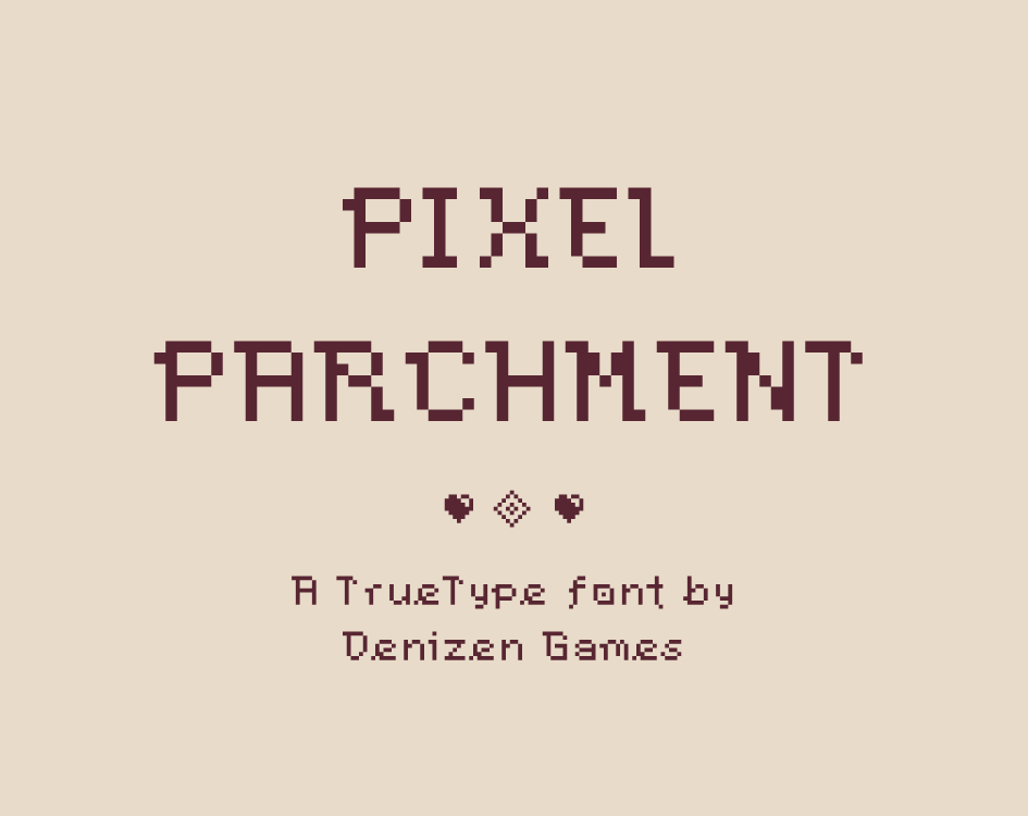 Pixel Parchment - Free Pixel Font by denizengames