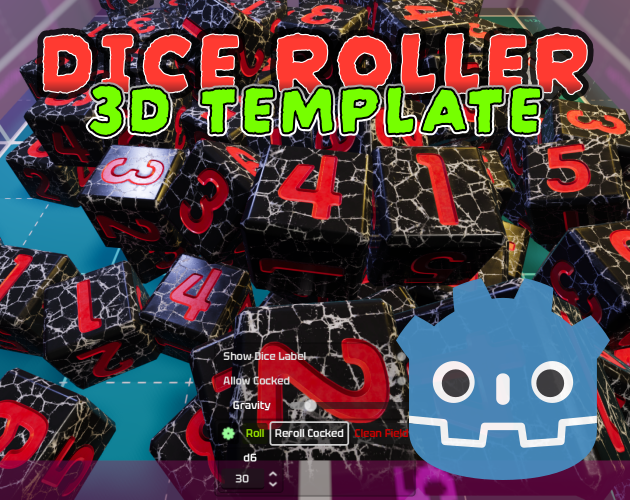 3D Dice Roller Template with Physics for Godot by pawsgineer