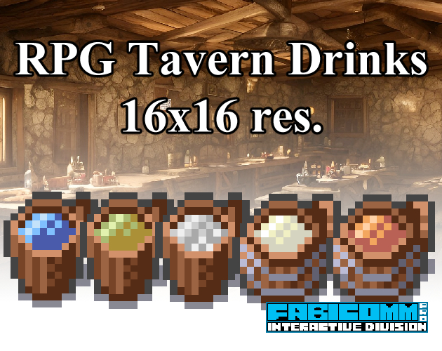 RPG Tavern Drinks Packs by Fabicomm Pro.
