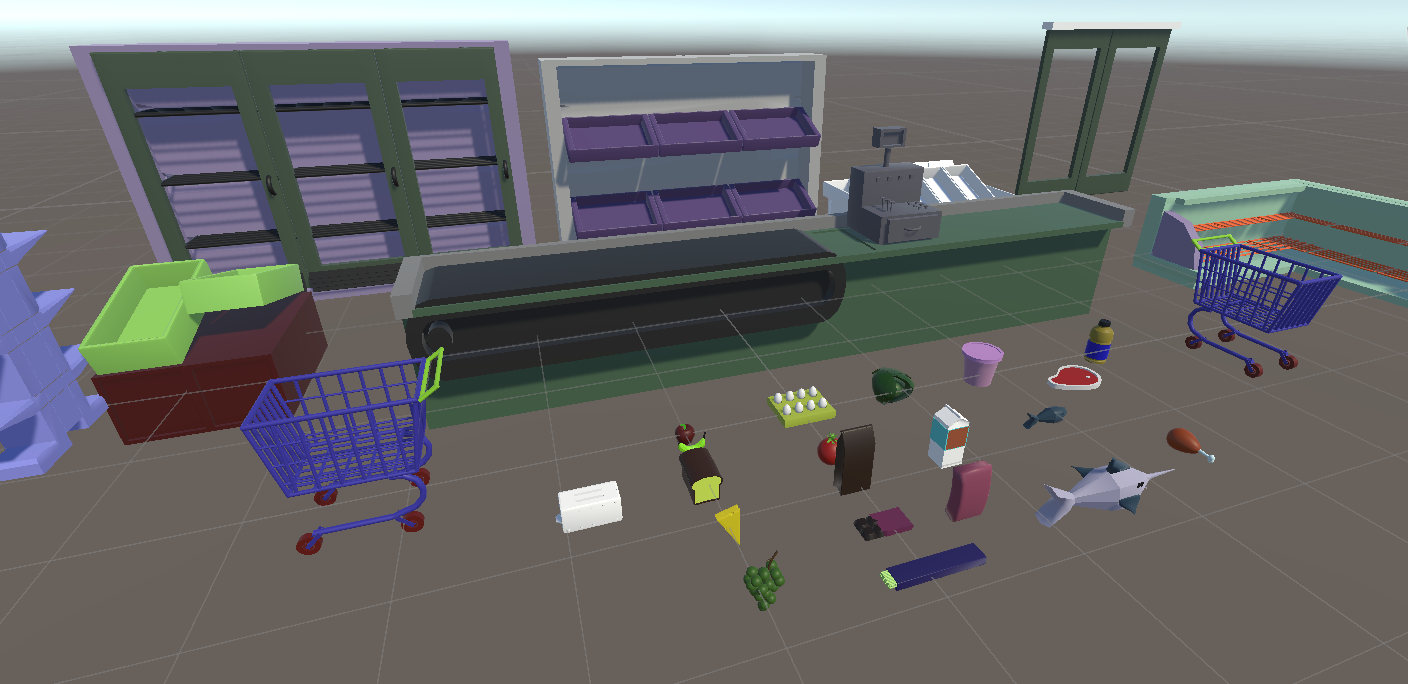 Low poly Supermarket 3D pack Assets. fbx by PensamientoAzul