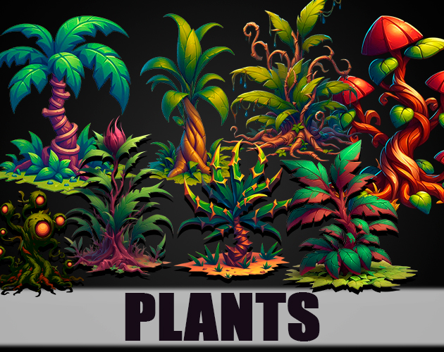 Pack 52 - Plants - 800+ Sprites by FortressSide