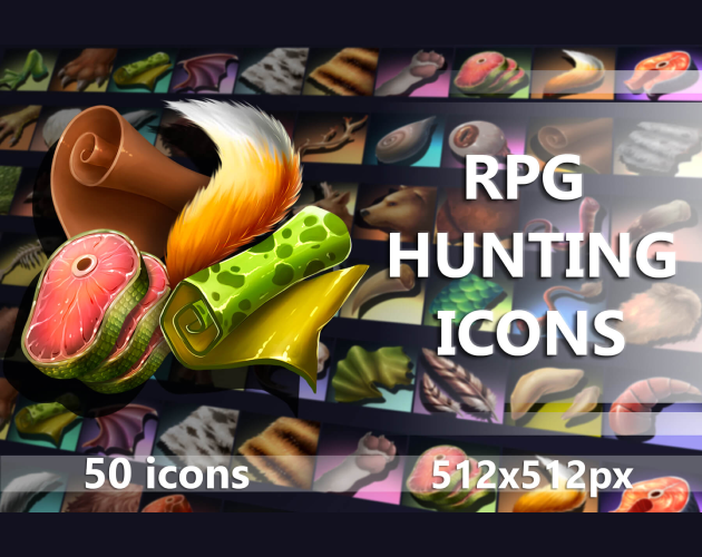 Free RPG Hunting Game Icons by Free Game Assets (GUI, Sprite, Tilesets)