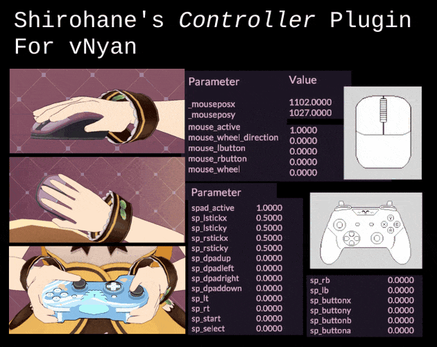 Shirohane's Controller Plugin for VNyan by Shirohane