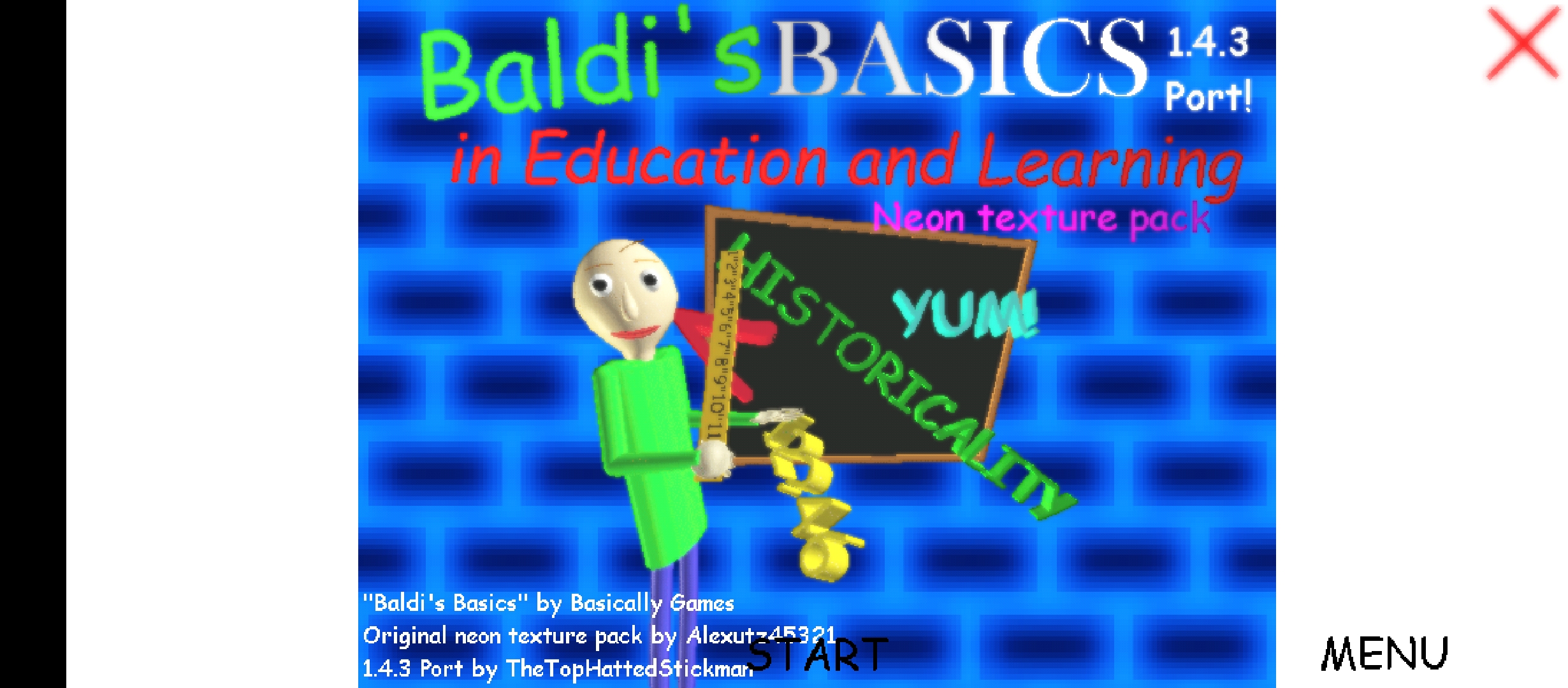 Baldi's Basics Neon Texture Pack Android by Baldimaker0698