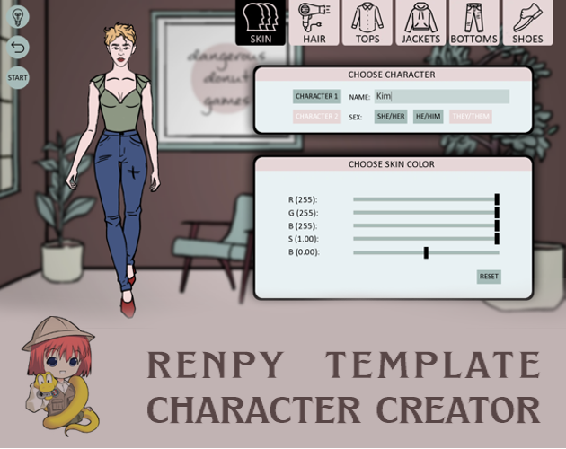 Character Creator for RenPy by Dangerous Donut Games