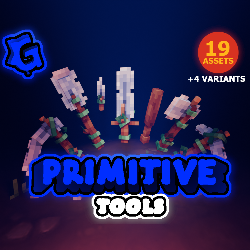Primitive Tools Kit - 19 Voxel Survival Weapons + Variations by Gataki