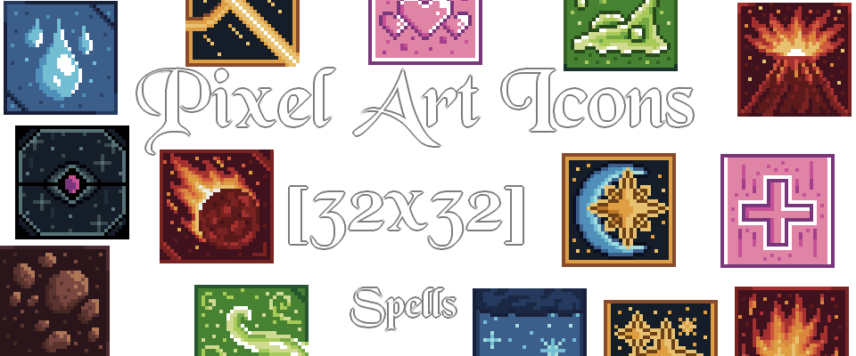 Pixel Art Spells - Icons by Magicae! Games