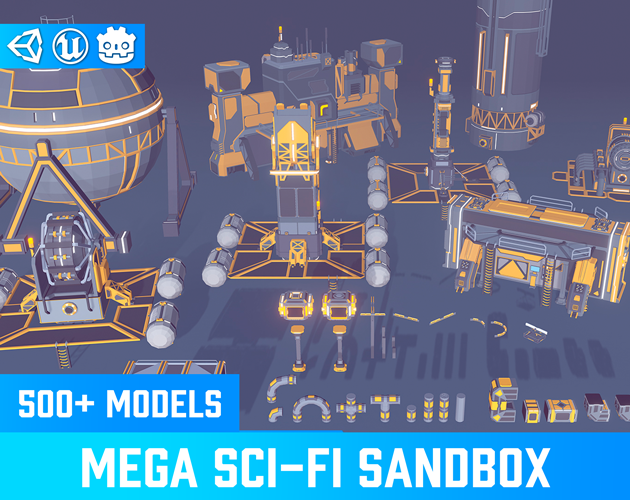 POLY - Mega Sci-Fi Sandbox (Unity, UE, Godot) by Animpic Studio