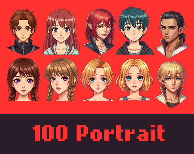 100 Visual Novel Portraits by gurigraphics