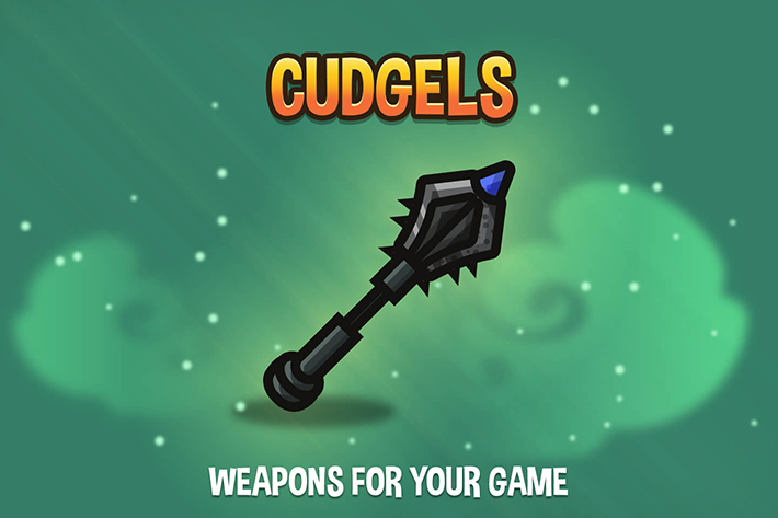 Cudgels 2D Weapon by Free Game Assets (GUI, Sprite, Tilesets)