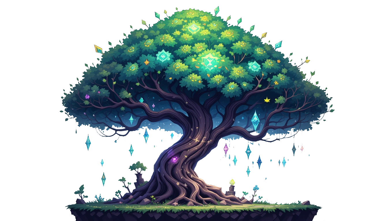 Cartoon Fantasy Tree 2D Game Asset by Percyes