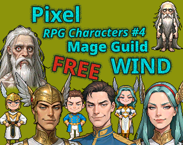 Pixel RPG Characters #4 - Mage Guild Wind by auroracatcher
