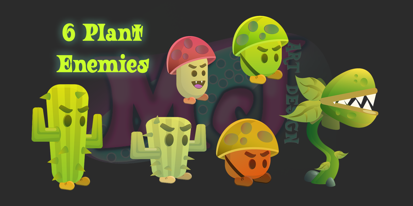 2D Characters Plant Enemies by MarwaMJ