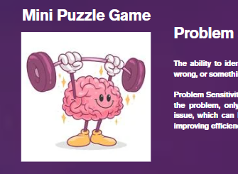 Problem sensitivity mini puzzle game by Heithavon