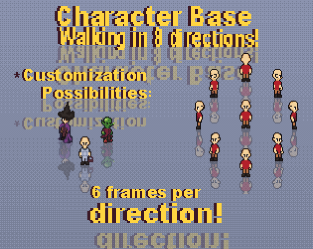 Top-Down Character Base – 8 Directions, 6 Frames (32x32) by Brendon Bancer