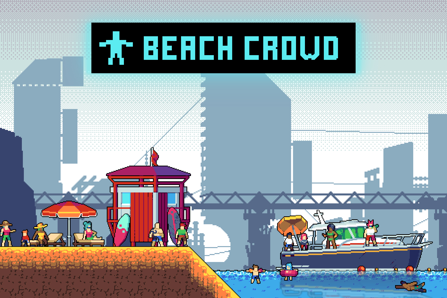 Beach Crowd Pixel Character Pack by Free Game Assets (GUI, Sprite ...