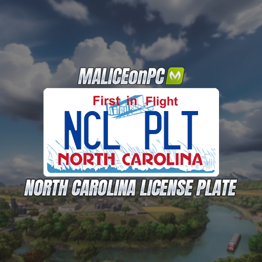 FS25 North Carolina License Plate by MALICEonPC