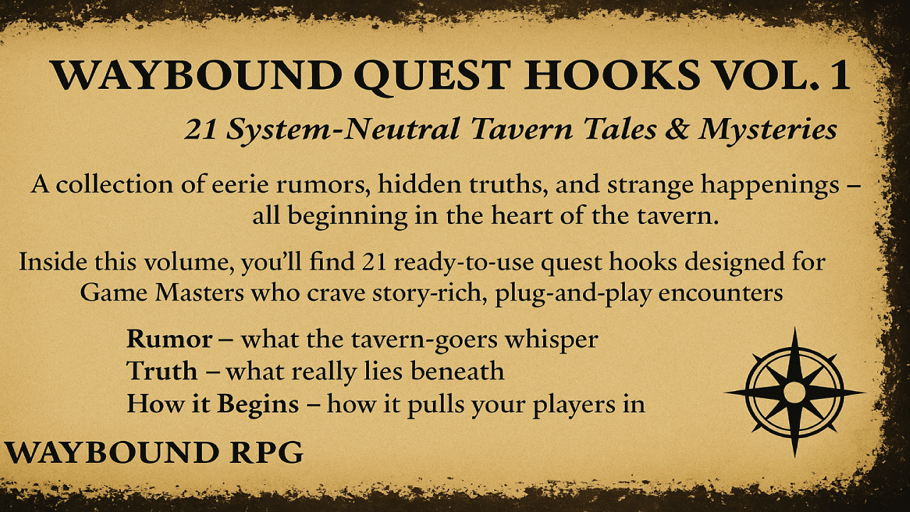 Waybound Quest Hooks Vol. 1 by Waybound RPG