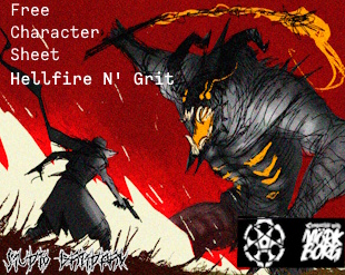 Hellfire N' Grit Character Sheet by Studio Gritdark