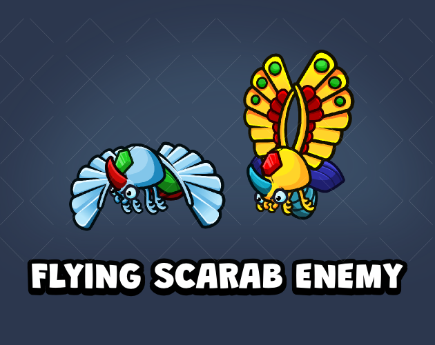 Flying Scarab enemy by Robert Brooks - gamedeveloperstudio.com