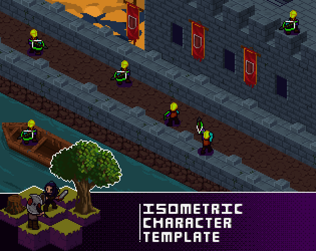 Isometric Character Template (Crossbowman) by Den of pixels