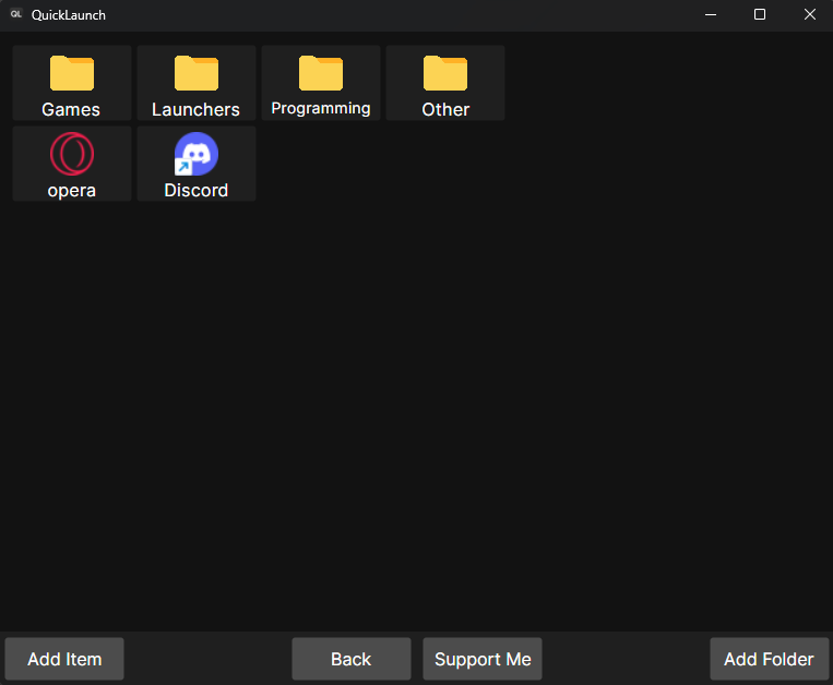 Clean Windows App Launcher (QuickLaunch) by DerSammy