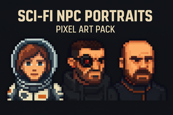 Sci-Fi NPC Portraits – Pixel Art Pack by GameSpriteHub