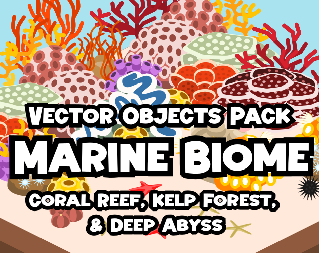 Vector Objects Pack - Marine Biome: Coral Reef, Kelp Forest, and Deep Abyss by VectoRaith