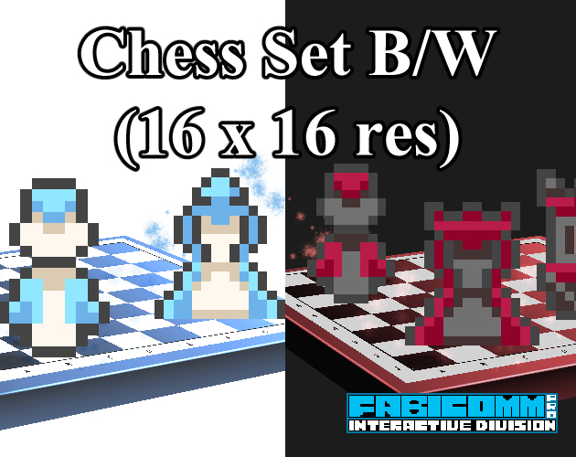 Chess Piece Set B/W by Fabicomm Pro.