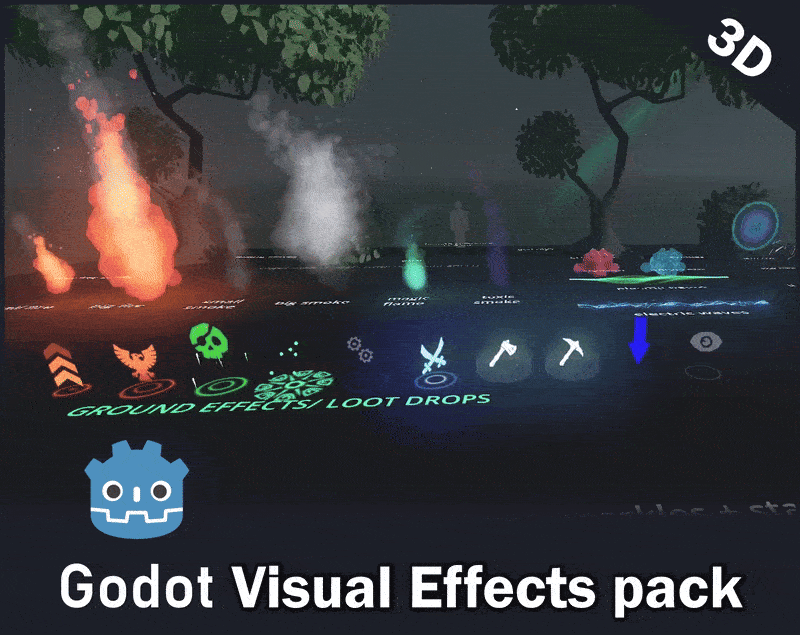 Godot VFX & Effects collection by Bukkbeek