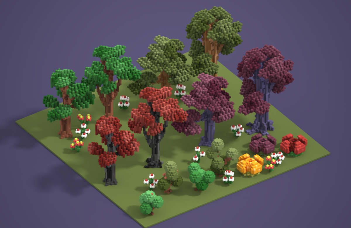 Voxel Vegetation Models | Enen Collection Vol.4 by 楠瓜Moenen