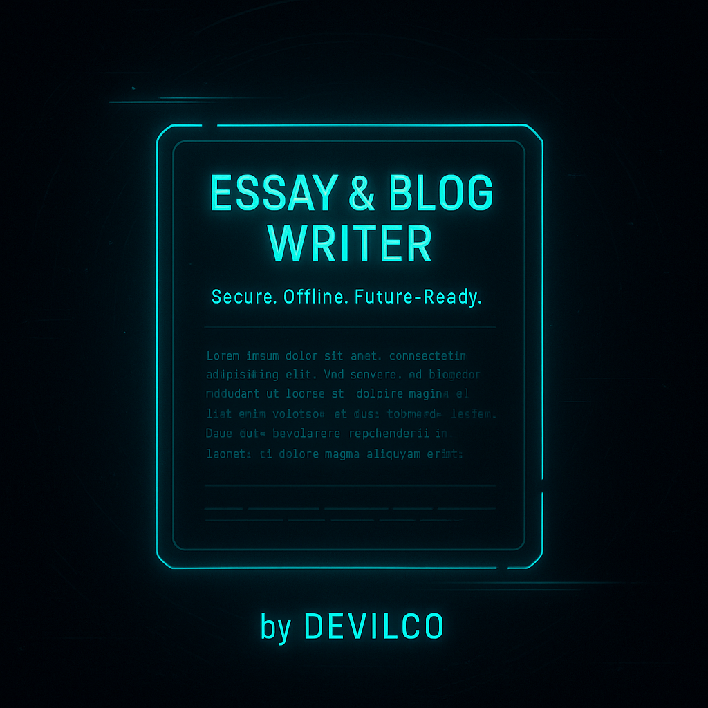 Essay & Blog Writer – Secure Offline AI Writing Tool by Devilco