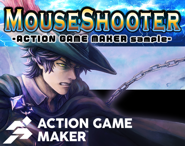 "MouseShooter" ACTION GAME MAKER sample by GotchaGotchaGames