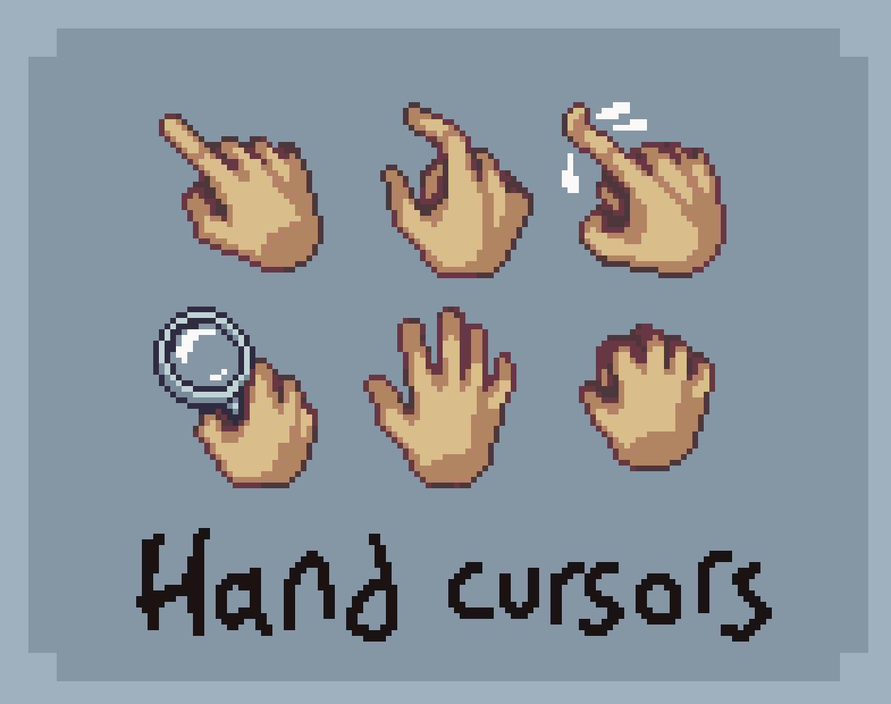 Additional skin tones added, now with .svg and .cur formats, too! - Pixel art hand cursors by TJ ...