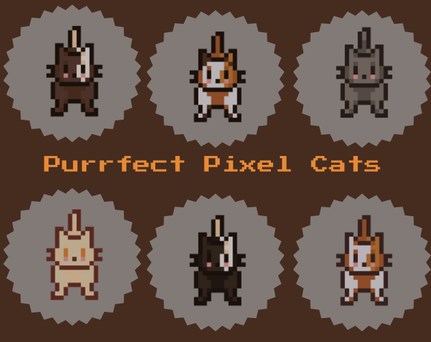 Purrfect Pixel Cats – 10 Animated Color Variants! by GD Studio Piskel