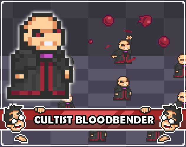 2D Pixel Art Cultist Bloodbender Sprites by Elthen's Pixel Art Shop