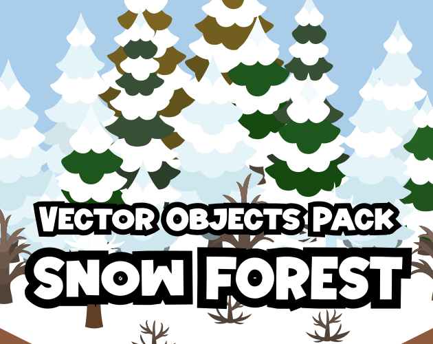 Vector Objects Pack - Snow Forest by VectoRaith
