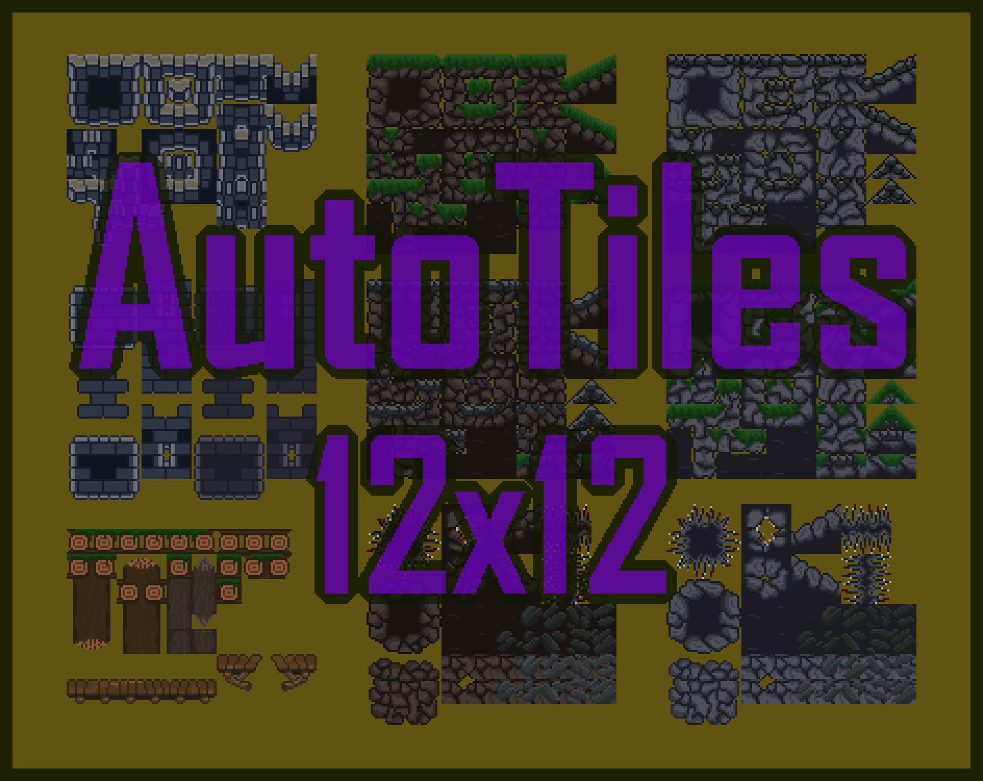 AutoTiles - 12x12 Tileset Pack by SlowDevelopment