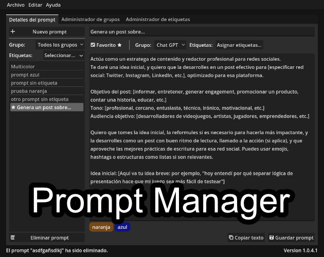 Prompt Manager by The Potato Forge