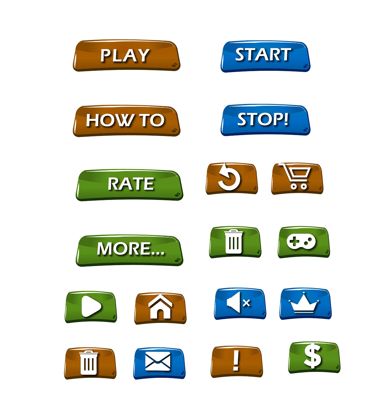 Buttons Game Art Multi Color by MsRanaApps