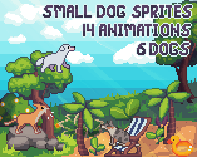 2D Small Dog Sprites by girlypixels