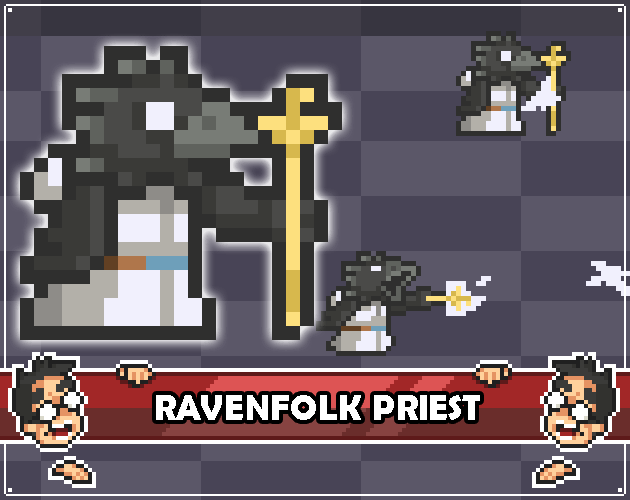 2D Pixel Art Ravenfolk Priest Sprites by Elthen's Pixel Art Shop