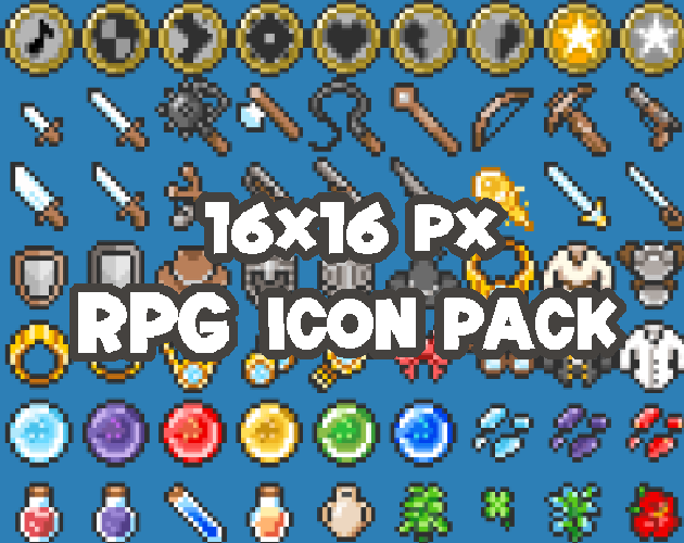 16x16 px Generic RPG Icon Pack by VectoRaith