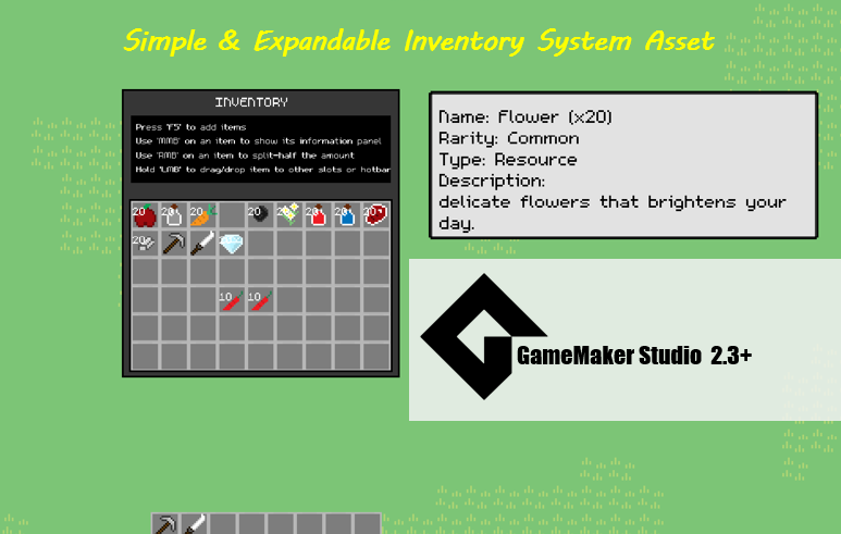 Inventory System For Gamemaker Studio 2 3 Simple Expandable By
