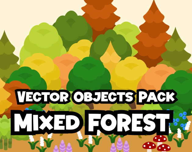 Vector Objects Pack - Mixed Forest by VectoRaith