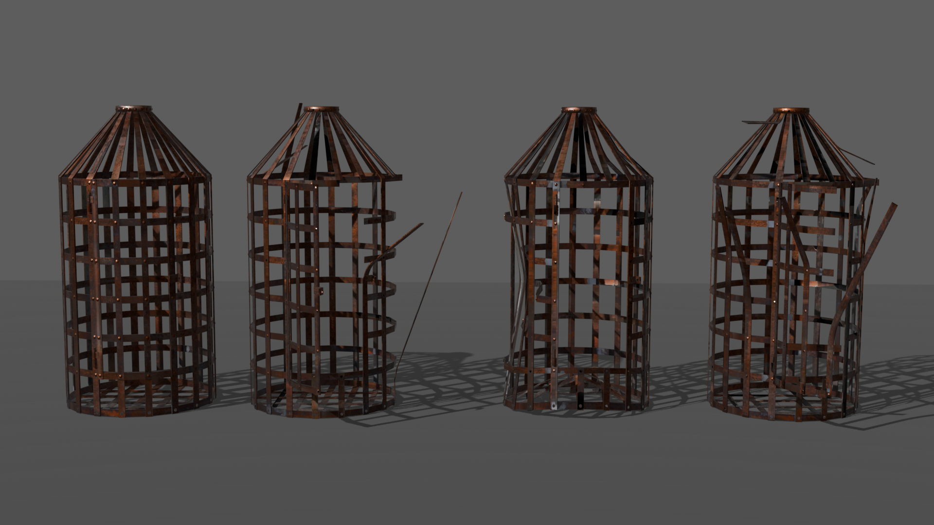 Rusty Iron Cage Collection (Low-poly 3D Models) by AM!T LODHI