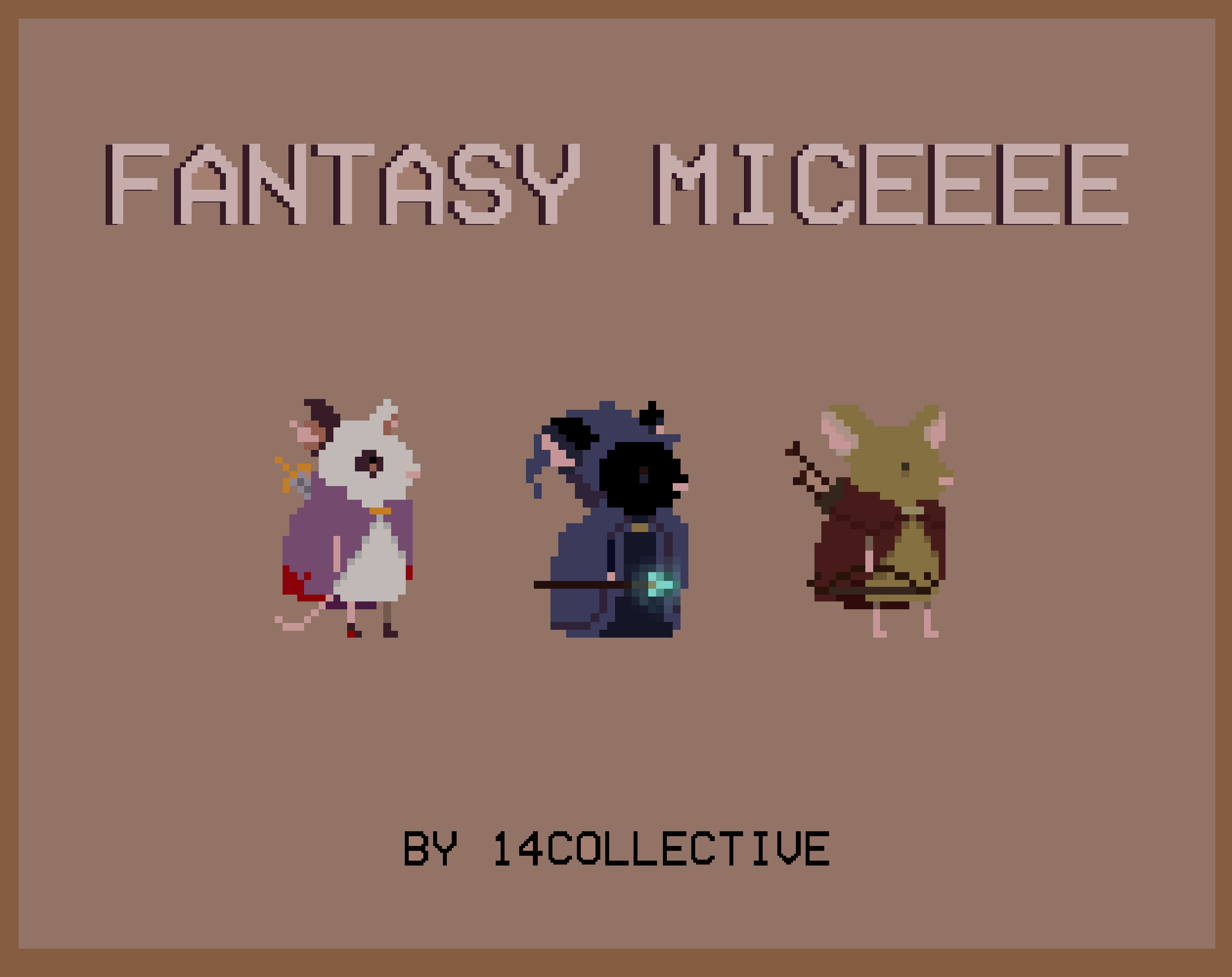 Pixel Fantasy Mice - 8bit Character Sprites by the14collective