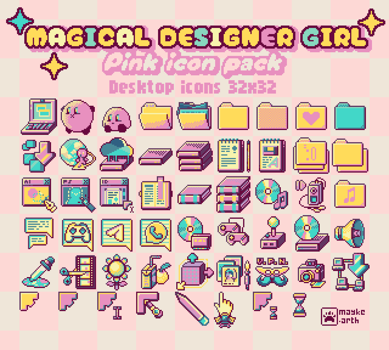 Magical designer girl - Desktop icons 32x32 by Mayke Arth