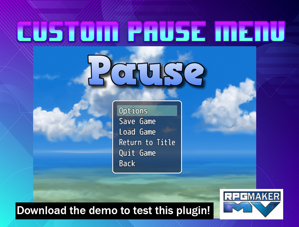 Custom Pause Menu Plugin RPG Maker MV by EroiK StyLeR