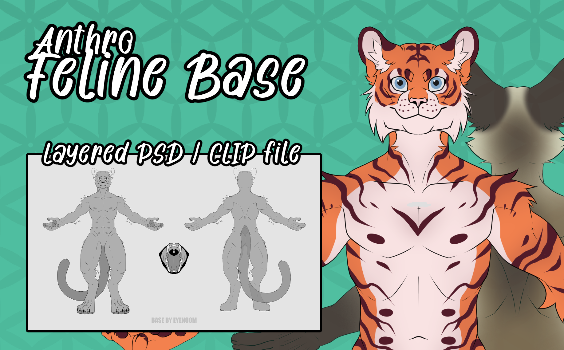 Anthro Feline Base by Eyenoom